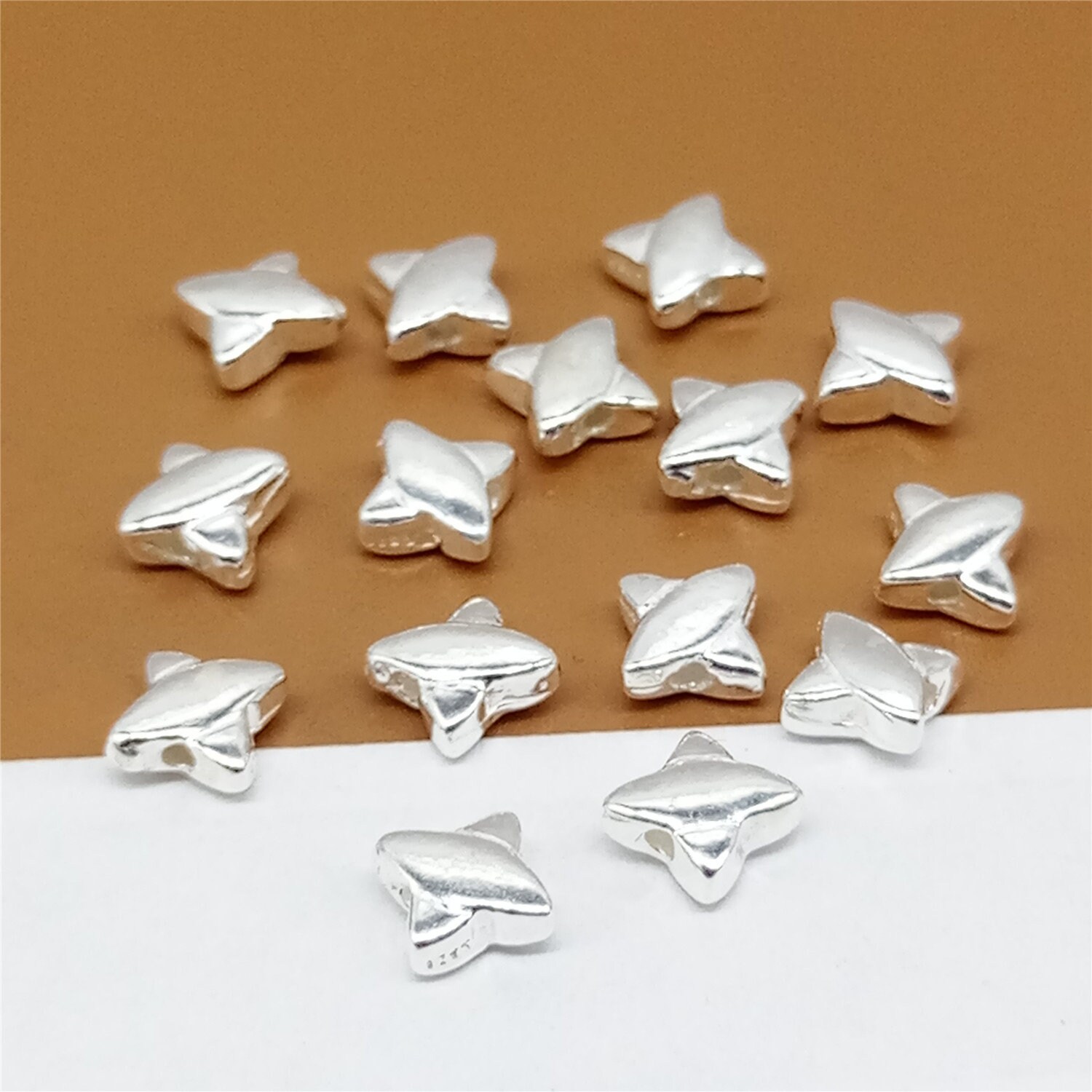 10 Sterling Silver Plane Beads, Aircraft Beads, Shiny Plane, Airplane ...