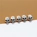 4 Sterling Silver Skull Beads, 925 Silver Skull Head Beads, Bracelet ...