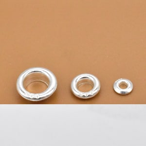 Bulk Sterling Silver Bead Grommets, 925 Silver Bead Grommet, Bead Cores ...