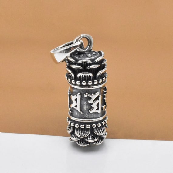 Sterling Silver OM Locket Pendant 925 Silver Cylinder Locket - Etsy UK