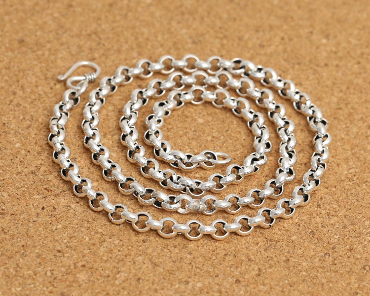 Sterling Silver Rolo Chain 925 Silver Belcher Chain Rolo - Etsy