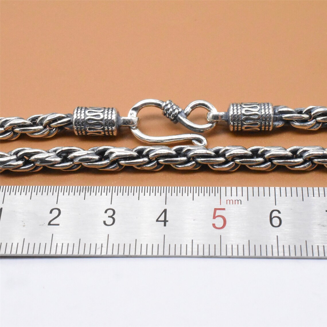 Sterling Silver Twist Rope Chain 925 Silver Chunky Twist Rope - Etsy