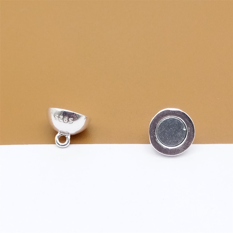 2 Sterling Silver Magnetic Clasps 925 Silver Round Ball | Etsy