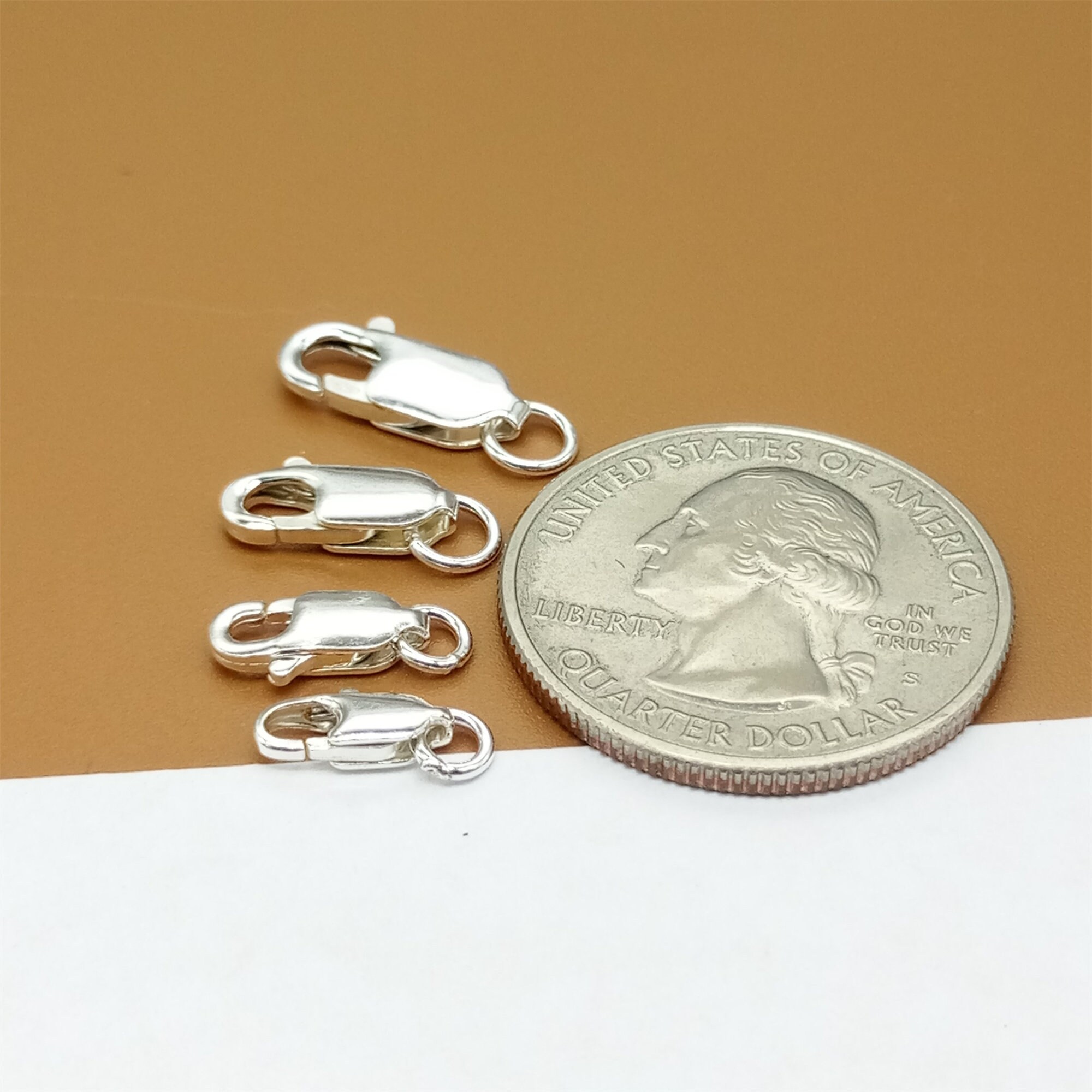 10 Sterling Silver Lobster Clasps Closed Jump Ring 925 Silver - Etsy