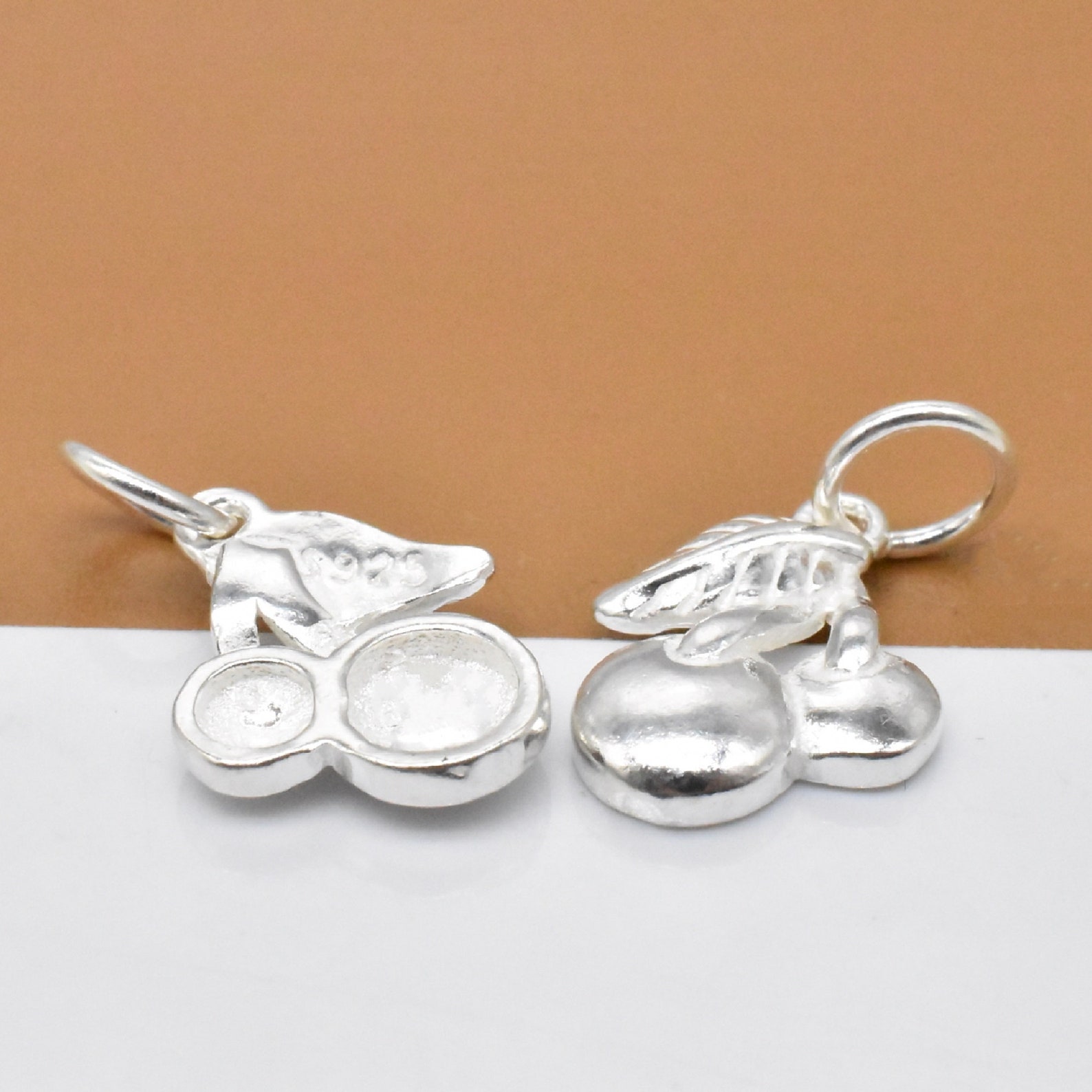 5 Sterling Silver Cherry Charm Fruit Charm for Necklace - Etsy