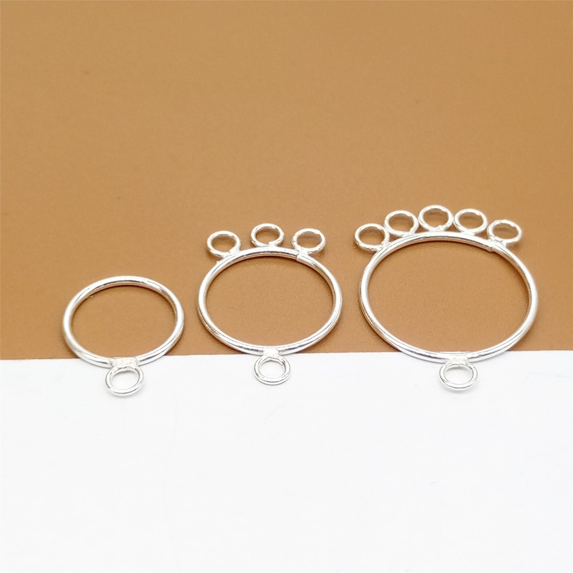 8 Pairs Sterling Silver Round Drops with Closed Jump Ring | Etsy