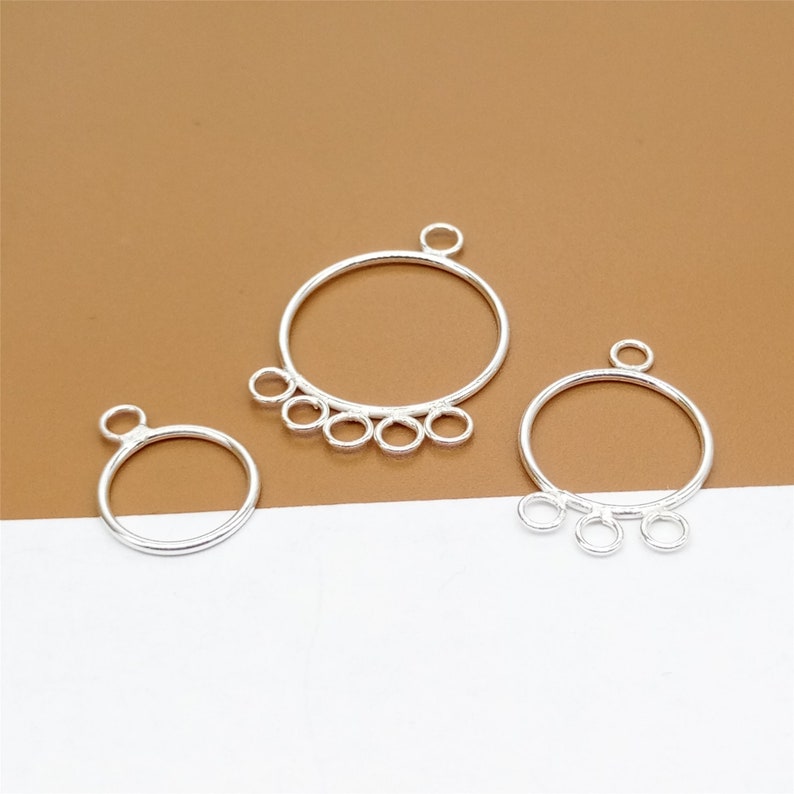 8 Pairs Sterling Silver Round Drops with Closed Jump Ring | Etsy