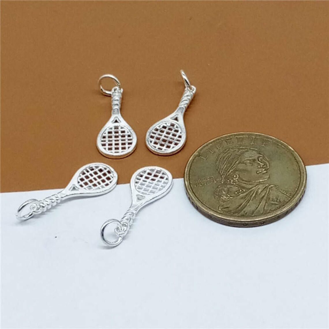 5 Sterling Silver Tennis Racket Charms 925 Silver Tennis - Etsy