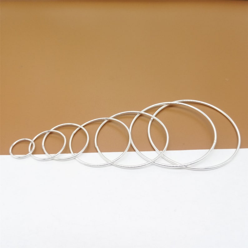 10pcs Sterling Silver Closed Rings Round Circle 925 Silver - Etsy