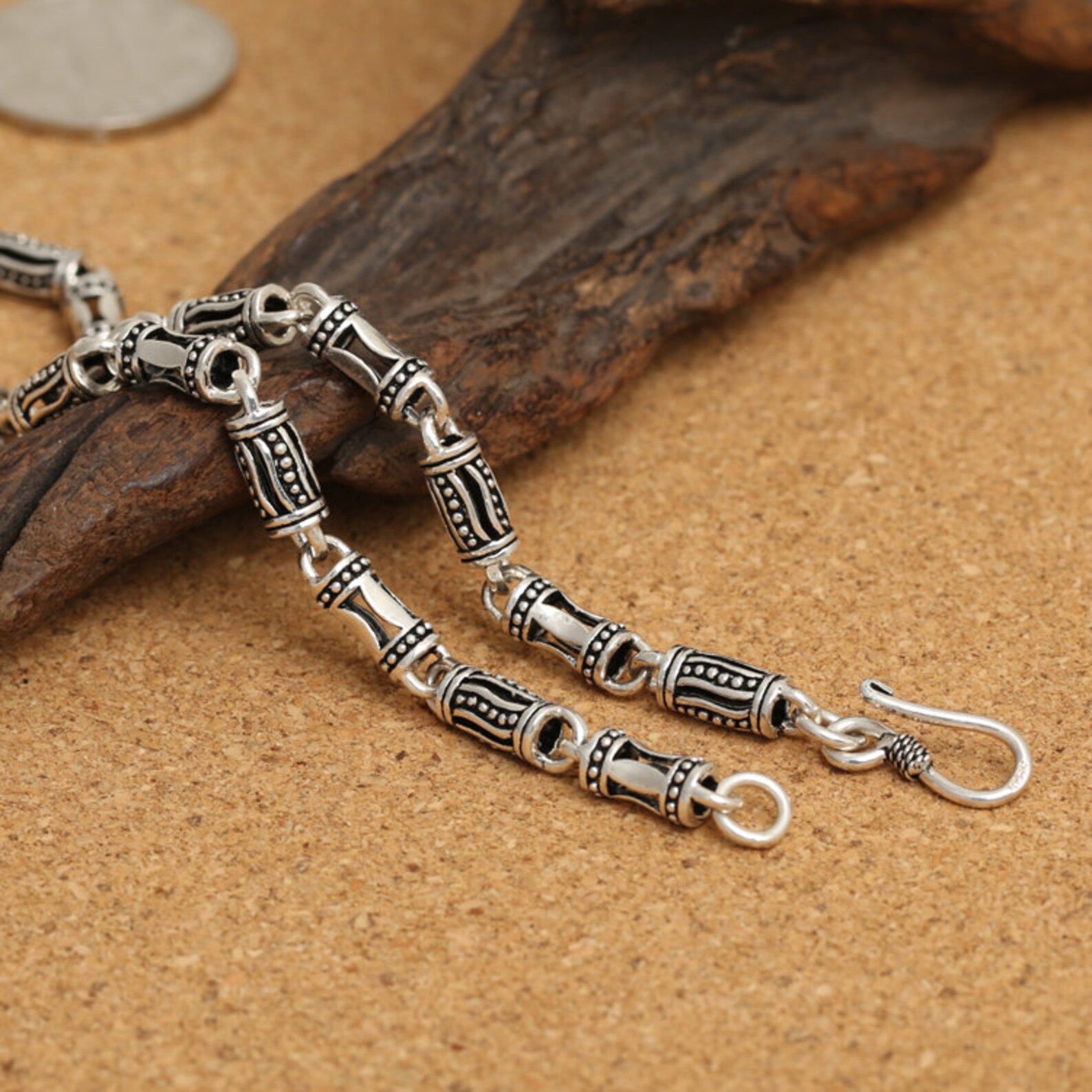 Sterling Silver Barrel Chain Sterling Barrel Chain 925 - Etsy