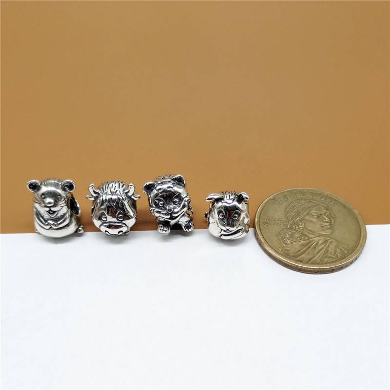 Sterling Silver Chinese Zodiac Beads for European Bracelet | Etsy