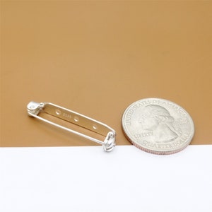Sterling Silver Brooch Pin Back With 3 Holes, 925 Silver Plain Brooch ...