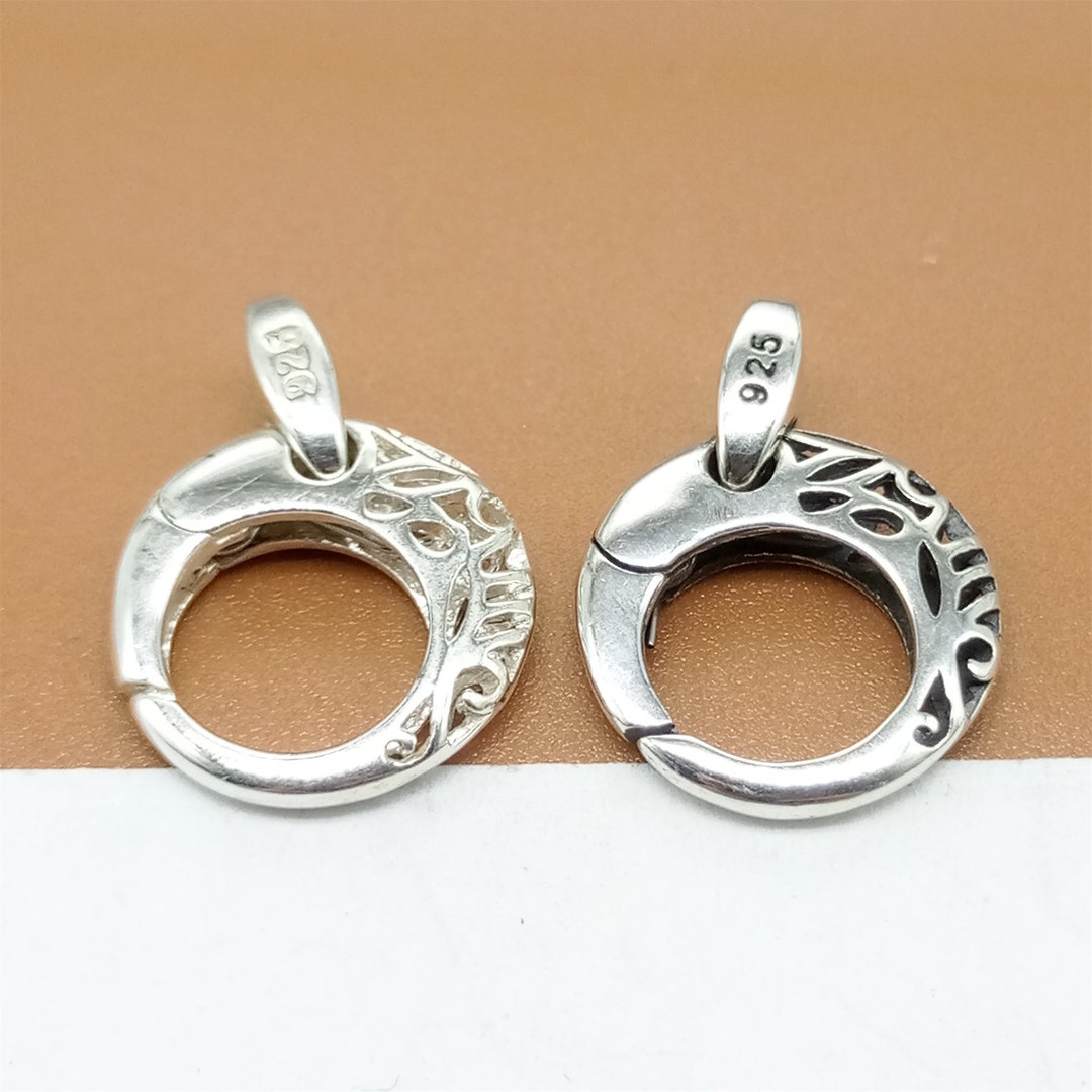 Sterling Silver Spring Ring Clasp 16mm, 925 Silver Spring Ring Clasp ...