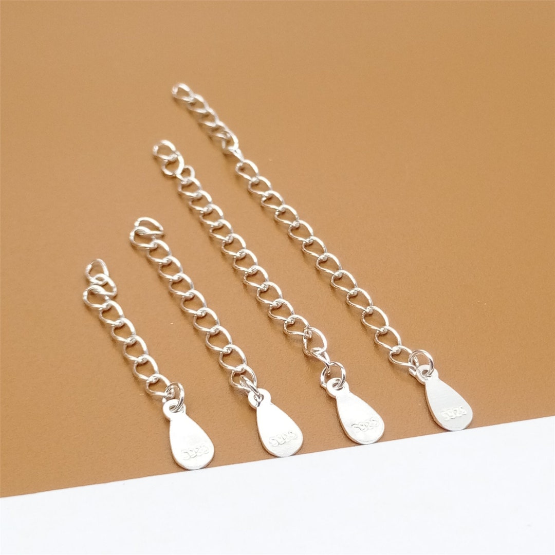 15 Sterling Silver Chain Extensions, Extender Chains, 925 Silver ...