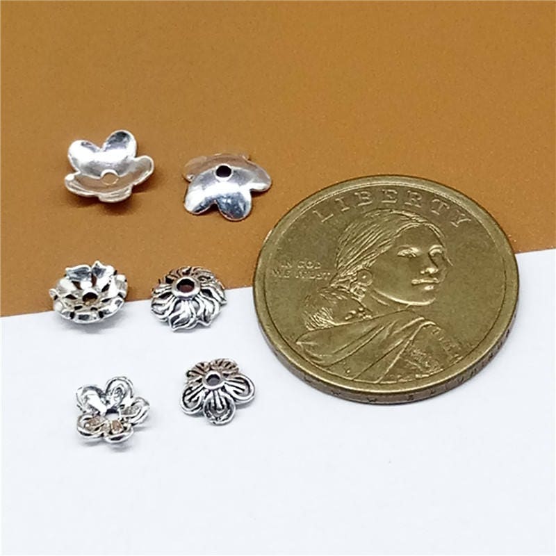 10 Sterling Silver Bead Caps 925 Stering Silver Bead Caps | Etsy