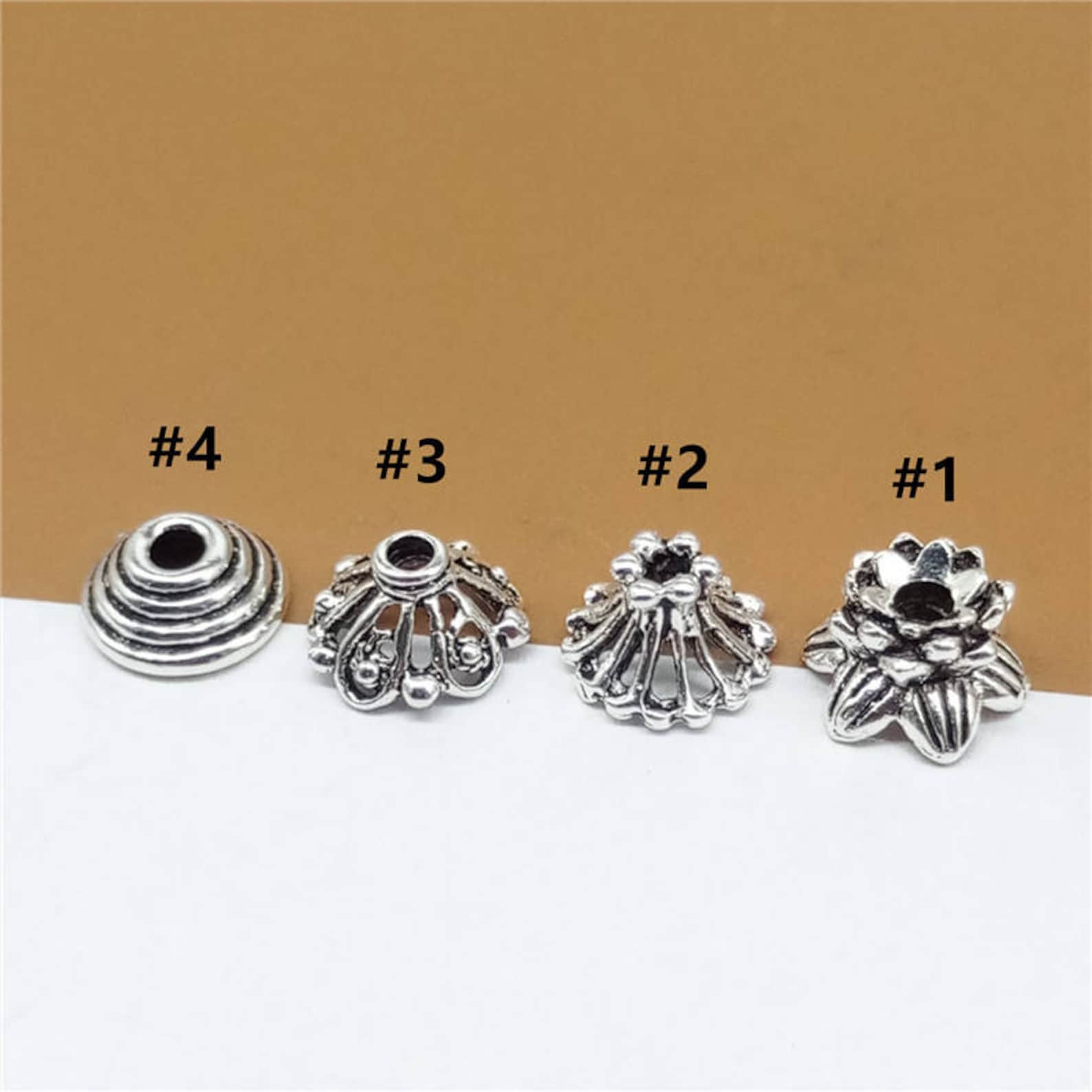 Sterling Silver Bead Caps 925 Stering Silver Bead Caps for | Etsy