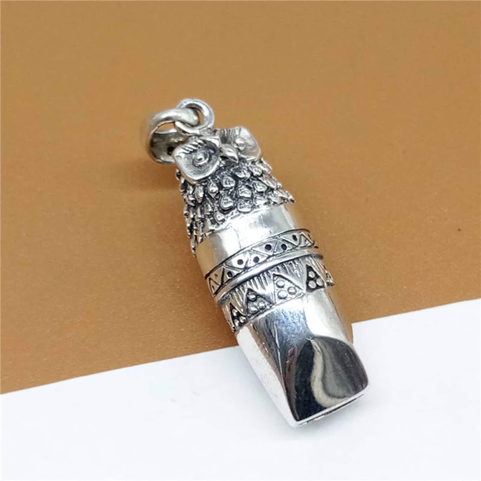 Sterling Silver Owl Whistle Pendant, 925 Silver Owl Whistle Pendant ...