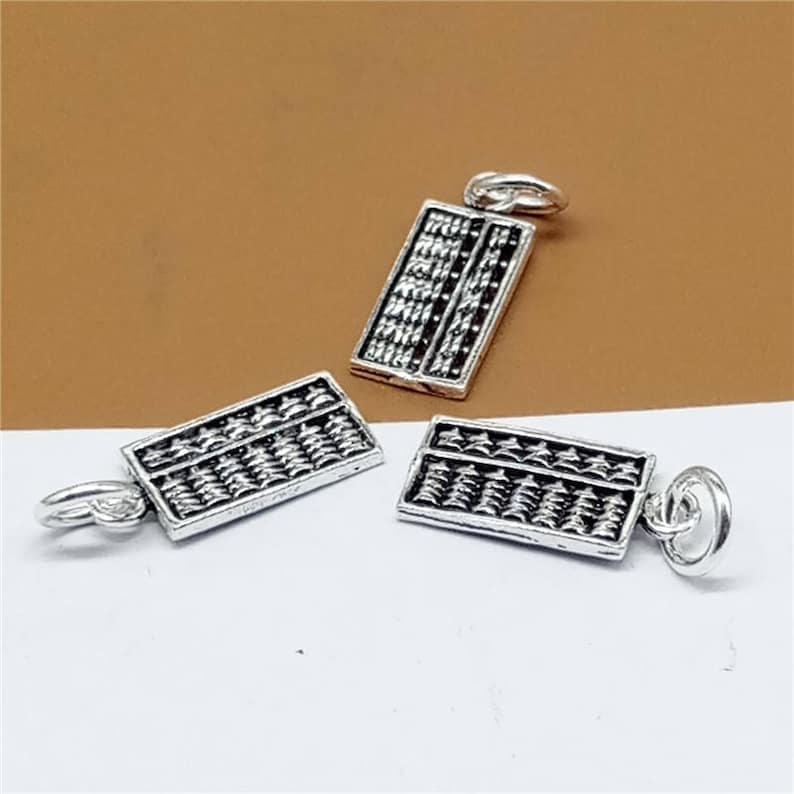 2 Sterling Silver Abacus Charms, 925 Silver Small Abacus Charms ...