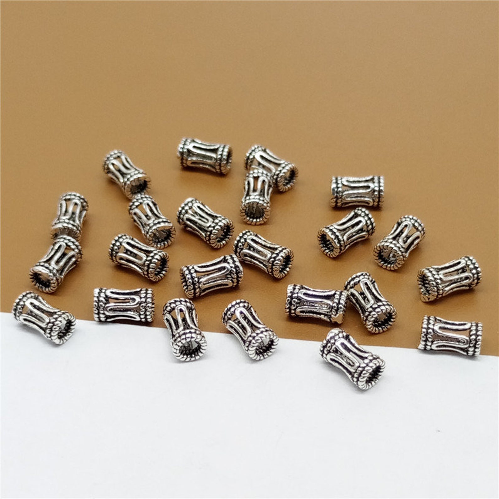 10 Sterling Silver Small Tube Beads, 925 Silver Bulk Tubular Beads for ...