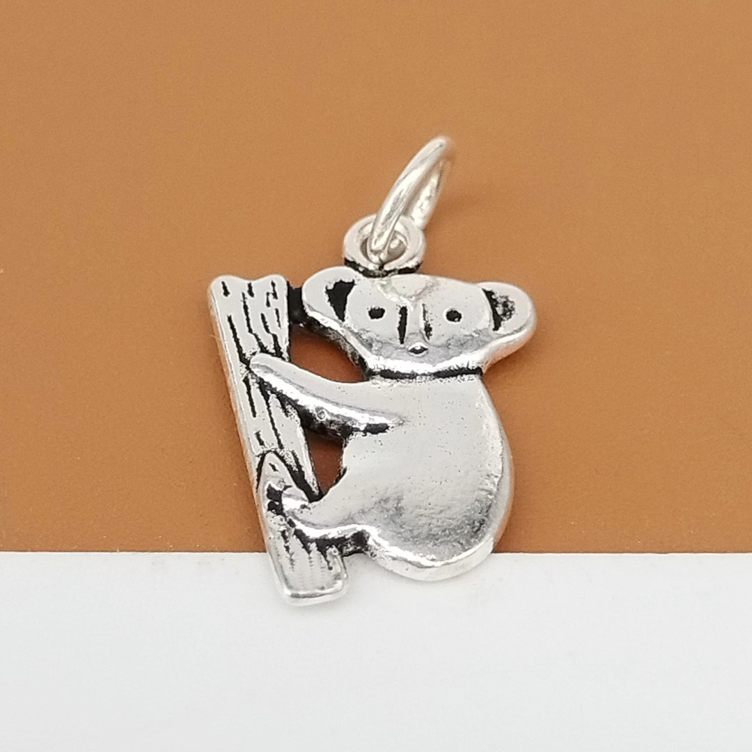Sterling Silver Koala Charm, 925 Silver Koala Bear Charm, Animal Charm ...
