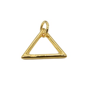 2 Sterling Silver Triangle Charm With Heavy 18K Gold Plated, 18K Gold ...
