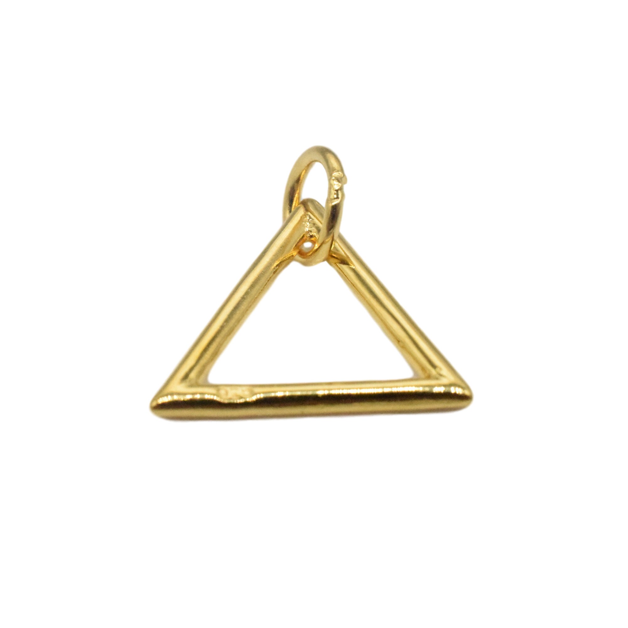2 Sterling Silver Triangle Charm With Heavy 18K Gold Plated - Etsy