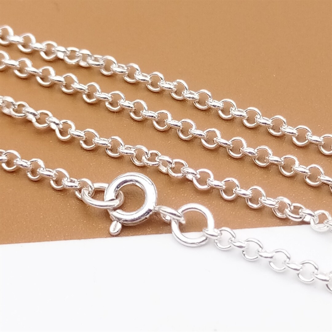 Sterling Silver Shiny Rolo Chain, Hollow Belcher Chain, 925 Silver ...
