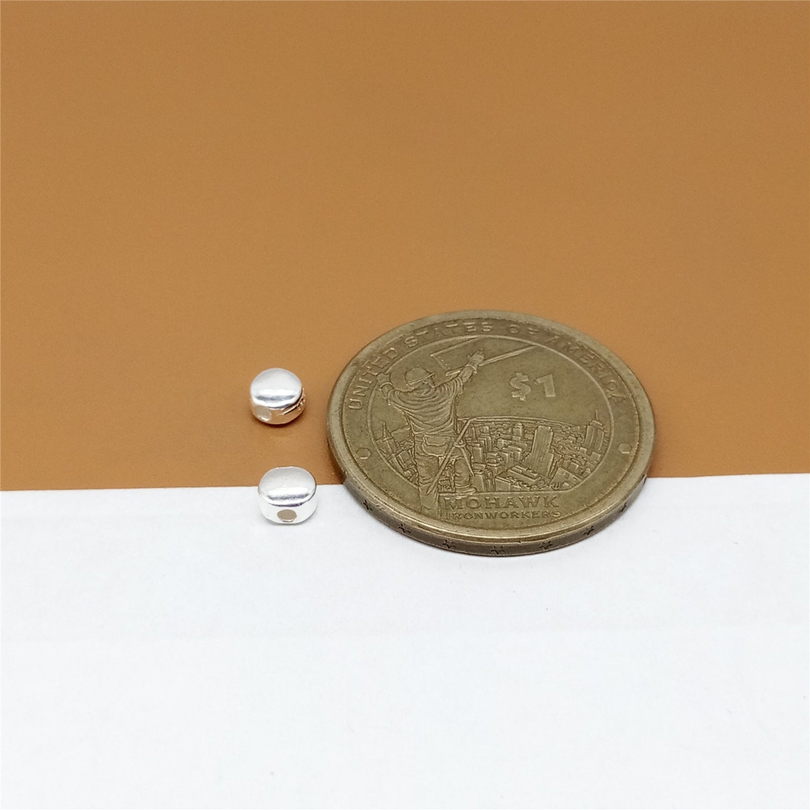 10 Sterling Silver Flat Round Beads Small Circle Beads 925 | Etsy