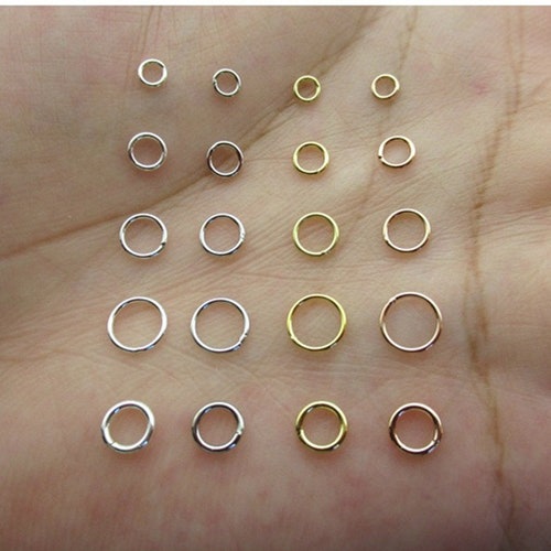 10 Sterling Silver Closed Jump Rings 13mm W/ Hammered Style - Etsy