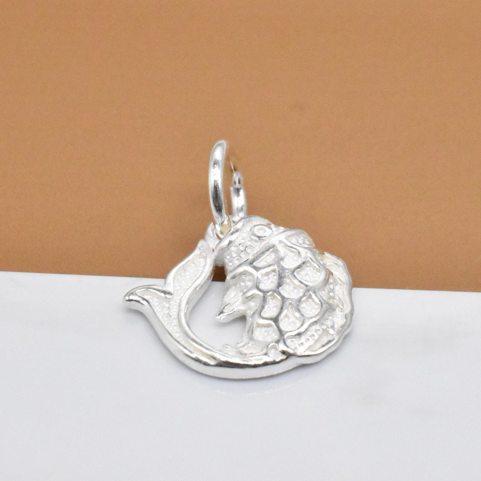 5 Sterling Silver Fish Charms 925 Silver Fish Charm Ocean - Etsy