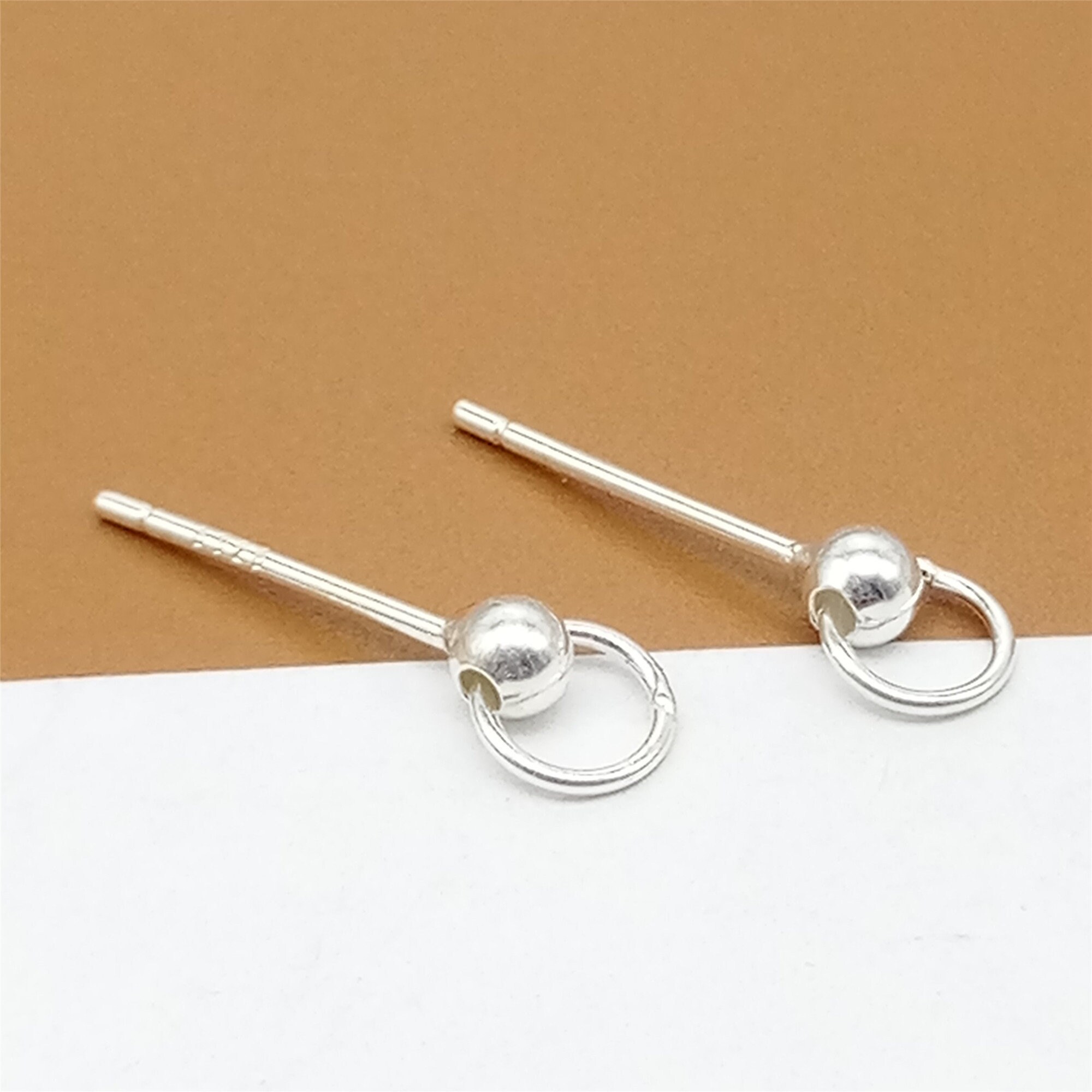 5 Pairs Sterling Silver Earring Posts w/ Rings 925 Silver | Etsy