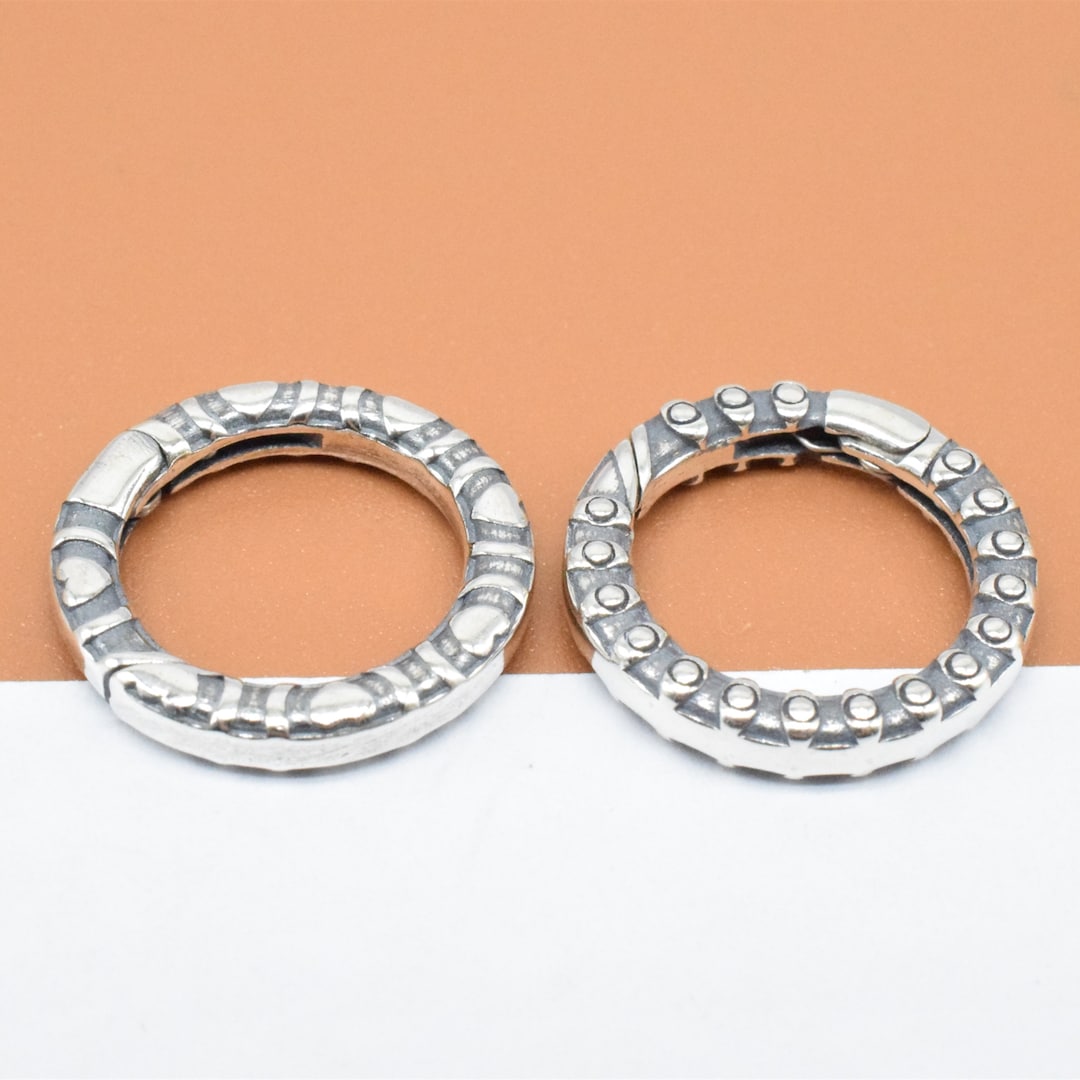 Sterling Silver Heart Push Clasp, 925 Silver Eye Push Clasp, Hinged ...