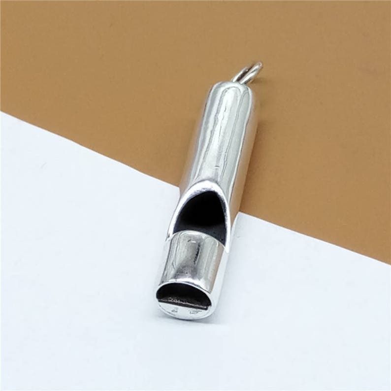 Sterling Silver Whistle Pendant, 925 Silver Plain Whistle Pendant ...