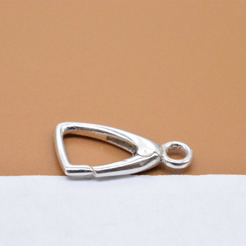 Sterling Silver Triangle Push Clasps, 925 Silver Shiny Gate Clasp ...