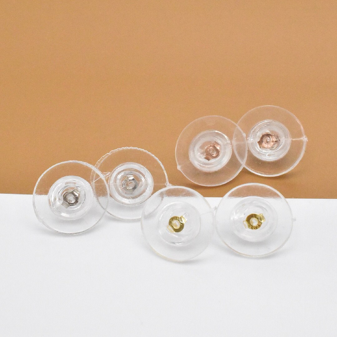 15 Pairs Sterling Silver Ear Nuts Rhodium Plated W/ 11mm Comfort Disc ...