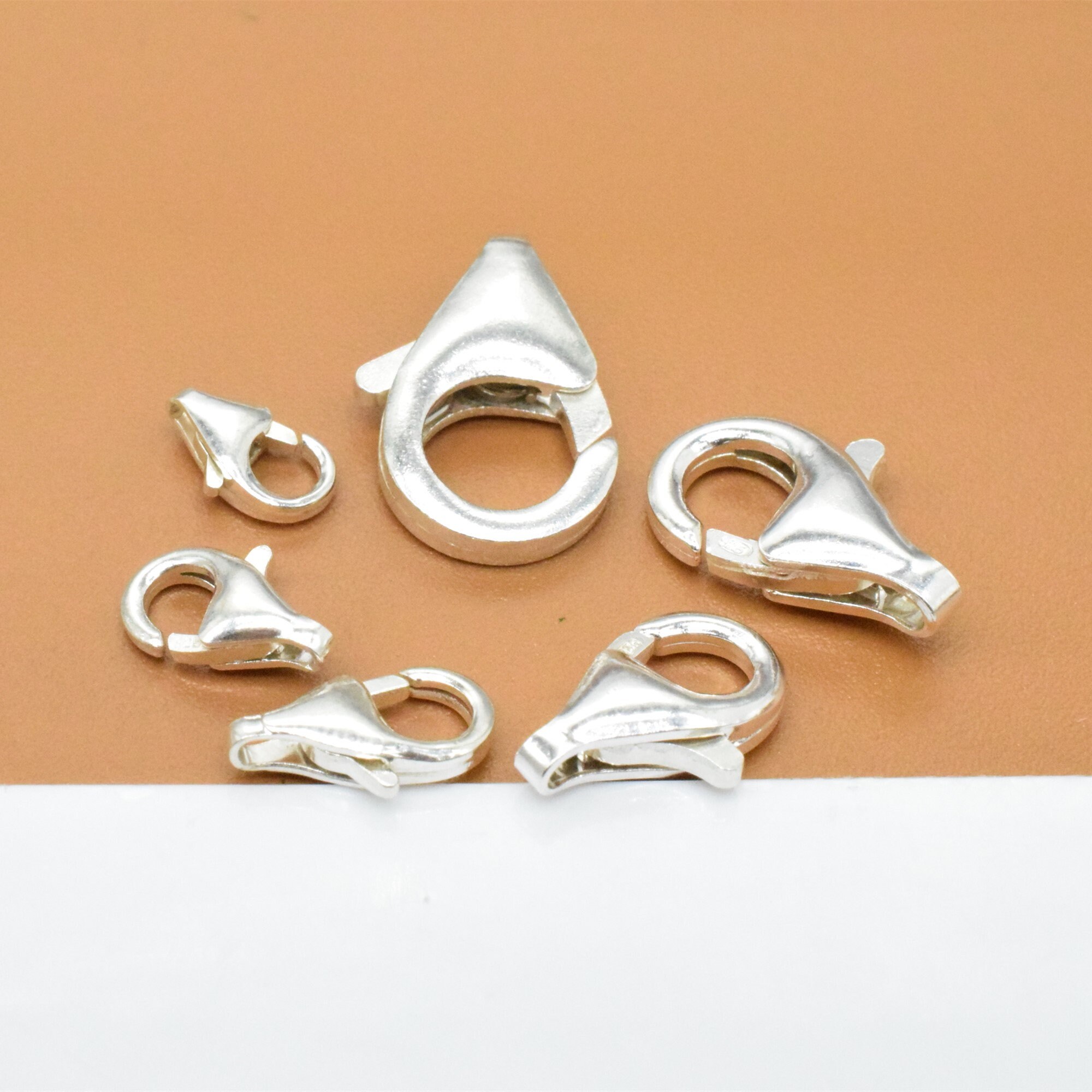 10 Sterling Silver Trigger Clasp Lobster Clasps 925 Silver - Etsy