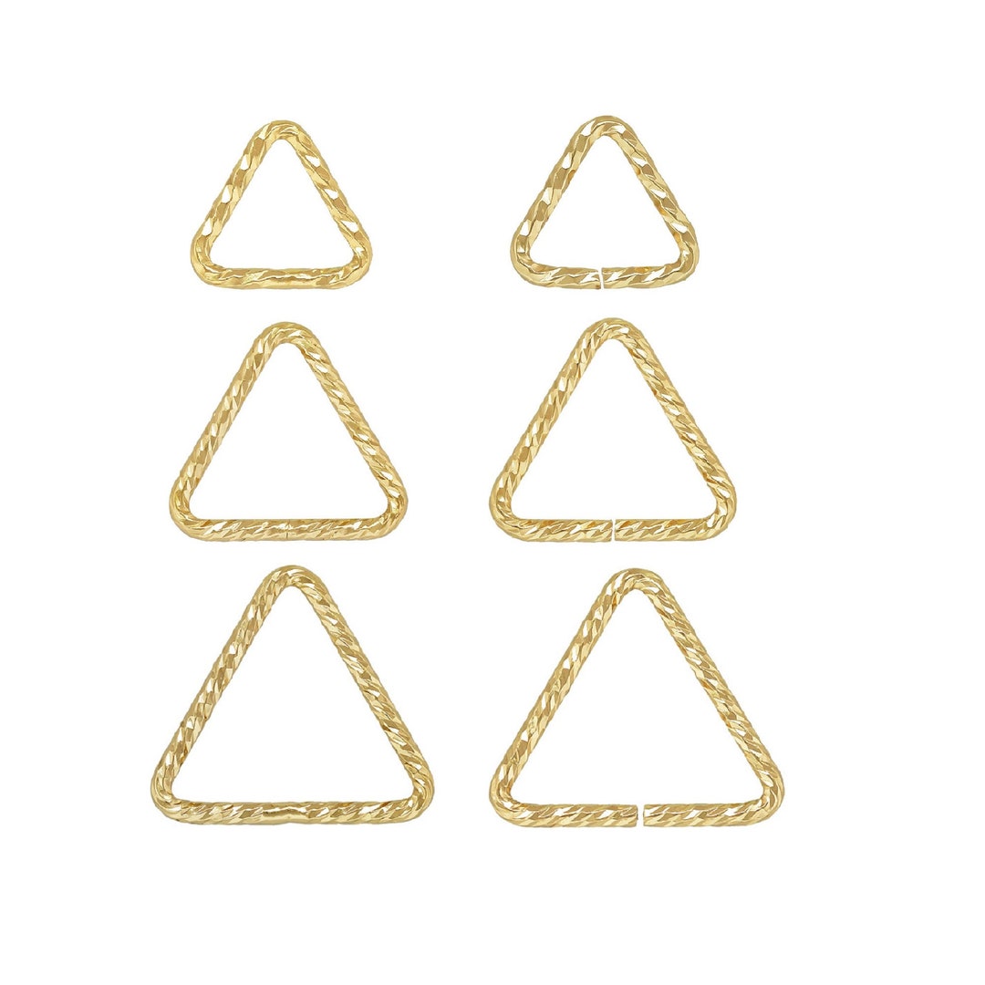 14K Gold Filled Triangle Jump Rings, Gold Filled Sparkle Jump Rings ...