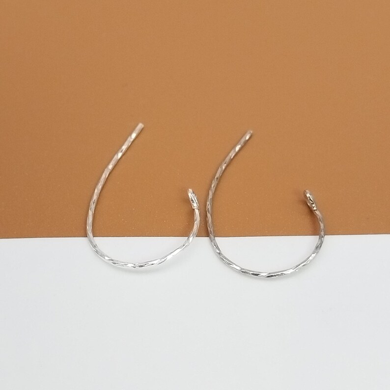 2 Pairs Sterling Silver Sparkle Ear Wires W/ Open Jump Ring, 925 Silver ...