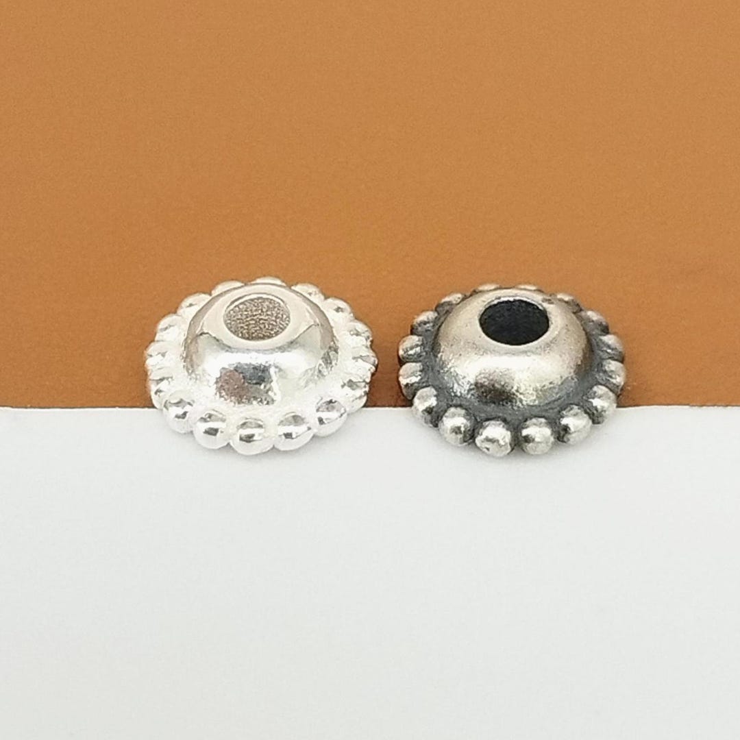 10 Sterling Silver Small UFO Gear Beads, 925 Silver UFO Bead Spacer ...