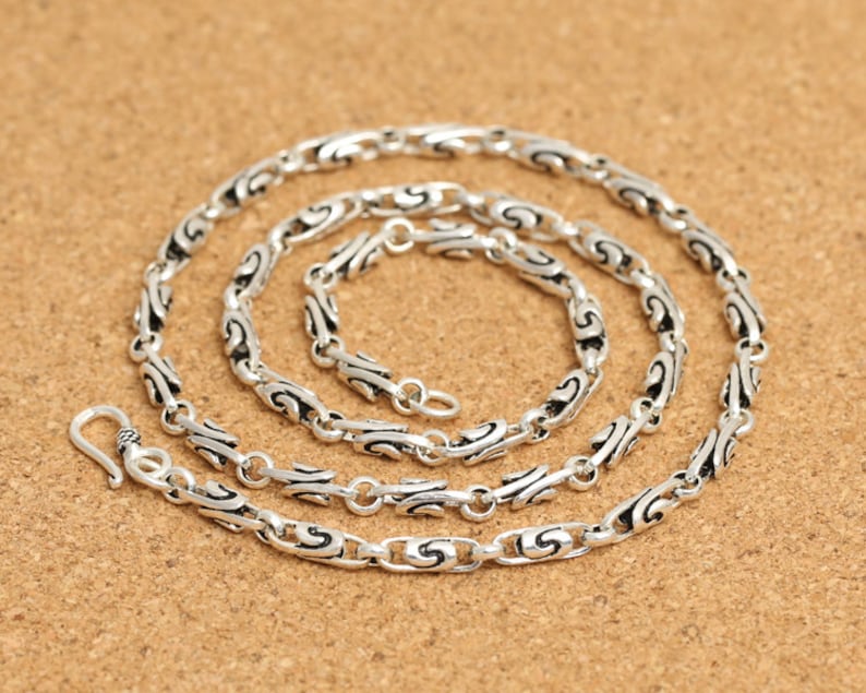 Sterling Silver Spiral Chain, Swirl Chain, 925 Silver Spiral Chain ...