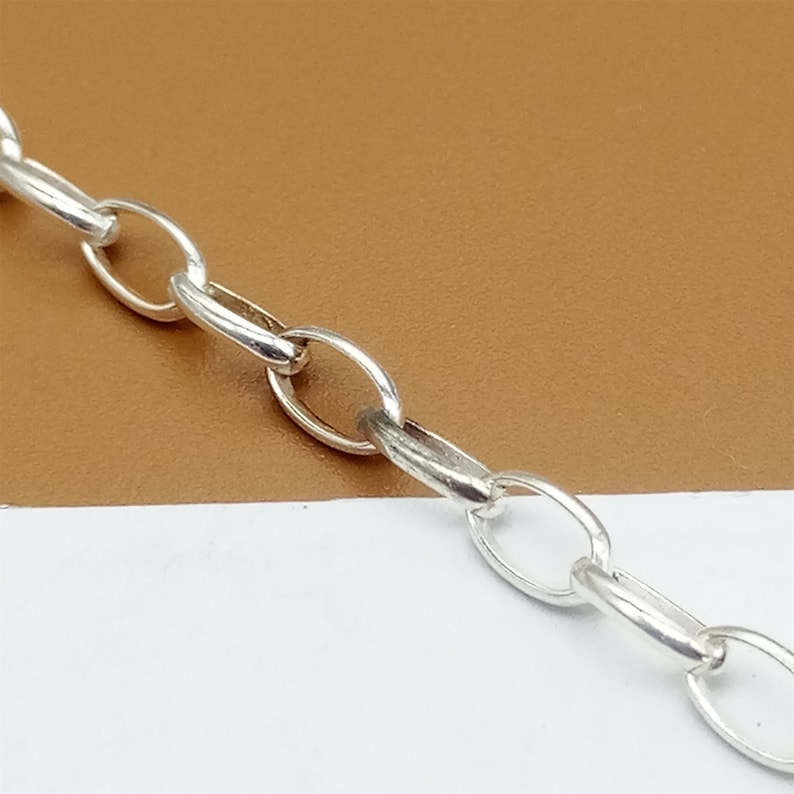 Sterling Silver Oval Rolo Chain Bulk Figaro Chains 925 - Etsy