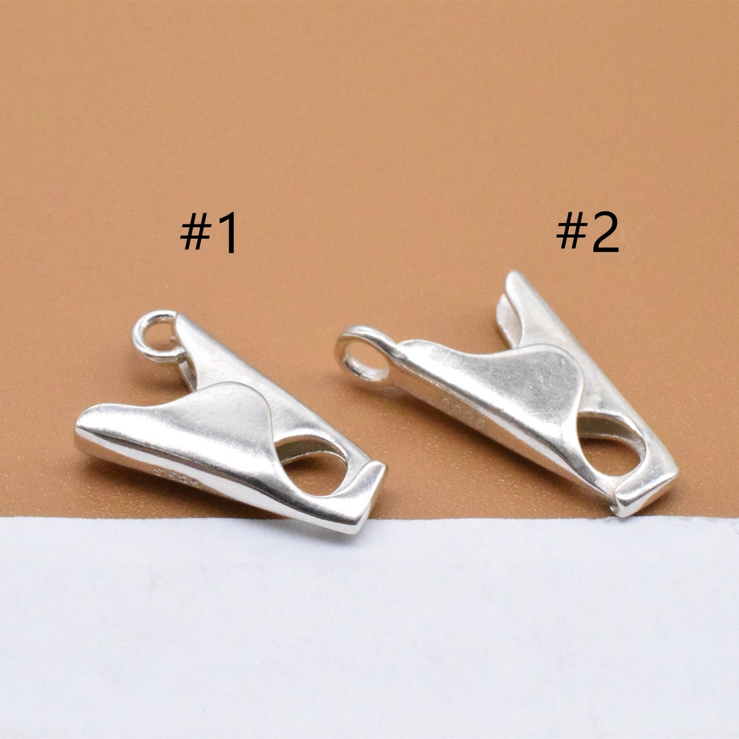 Sterling Silver Clip Hinged Clasp, 925 Silver Spring Clamp Clasp, Clip ...