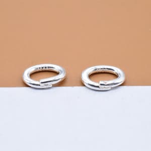 5 Sterling Silver Oval Lock Jump Rings 8x6mm, 925 Silver Lock Jump Ring ...