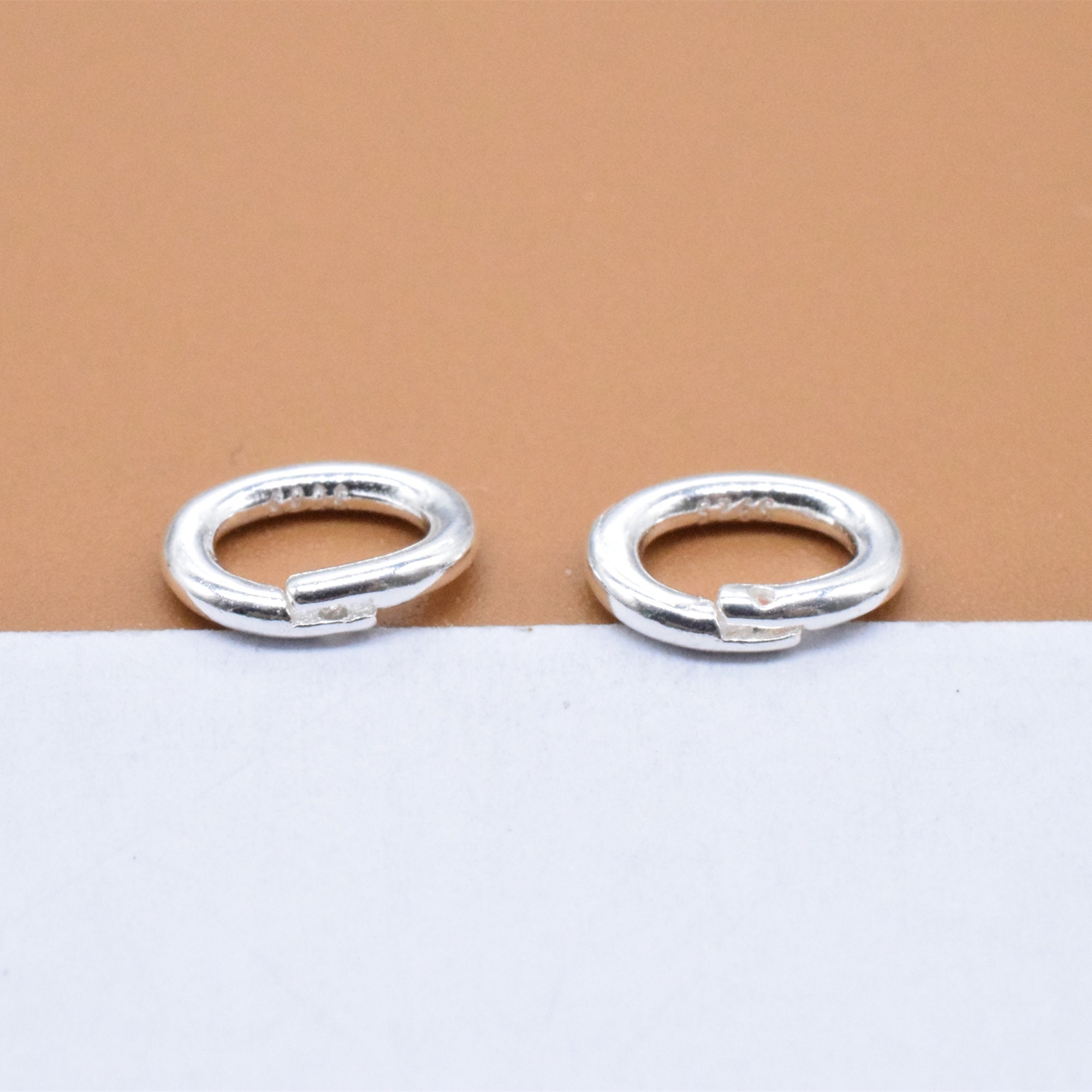 2 Sterling Silver Oval Lock Jump Rings 8x6mm, 925 Silver Lock Jump Ring ...
