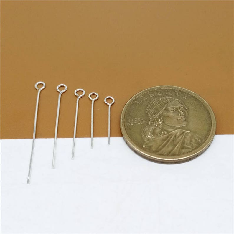 50 Sterling Silver Eye Pins Eyepin, Sterling Silver Headpins, Sterling ...
