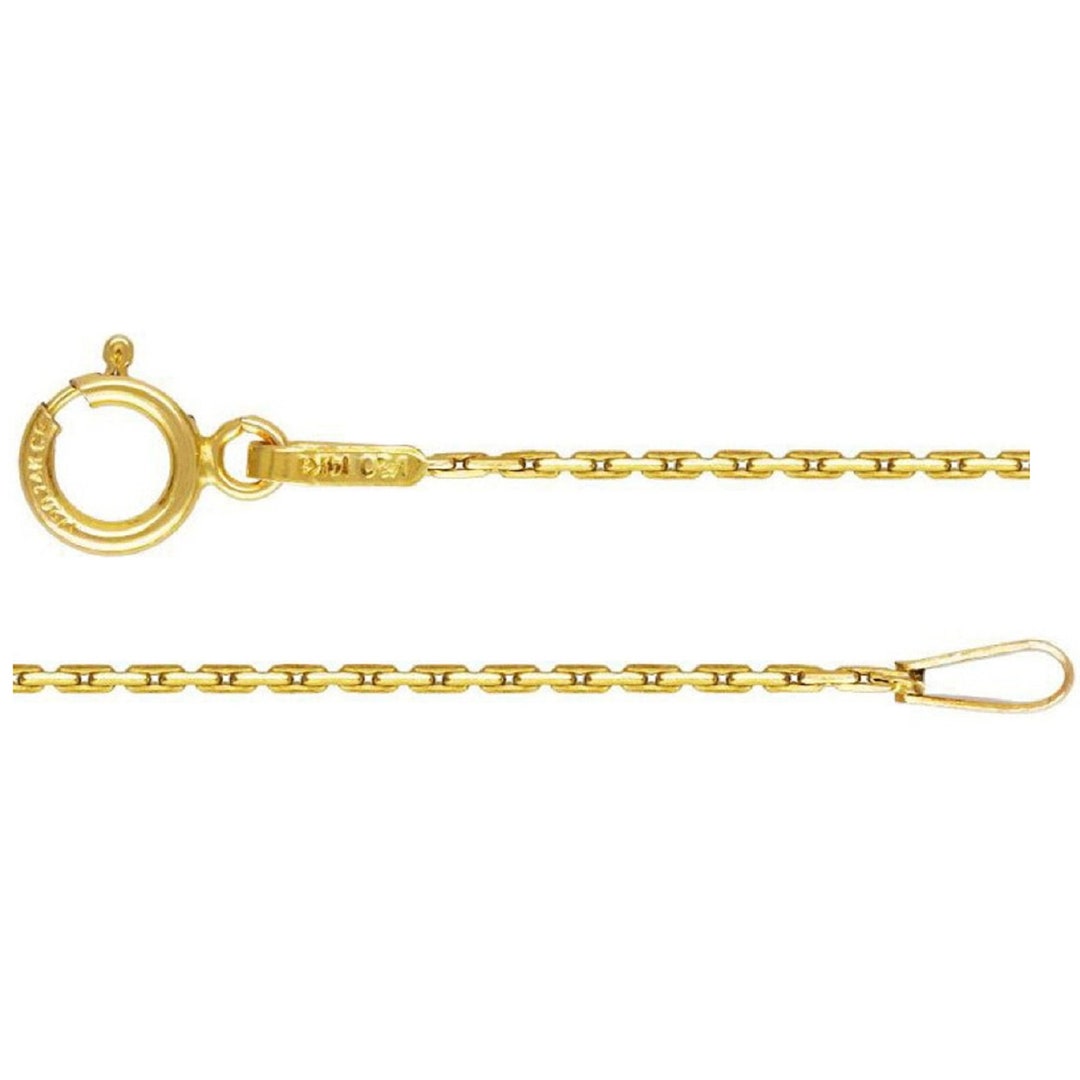 14K Gold Filled Beading Chain With Spring Ring Clasp 0.67mm, Gold ...
