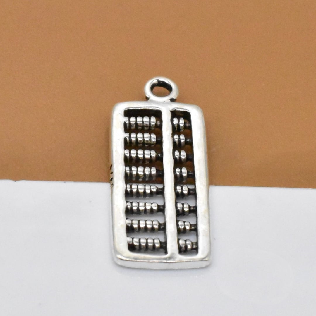 6 Sterling Silver Abacus Charms 2-sided, 925 Silver Abacus Charms ...