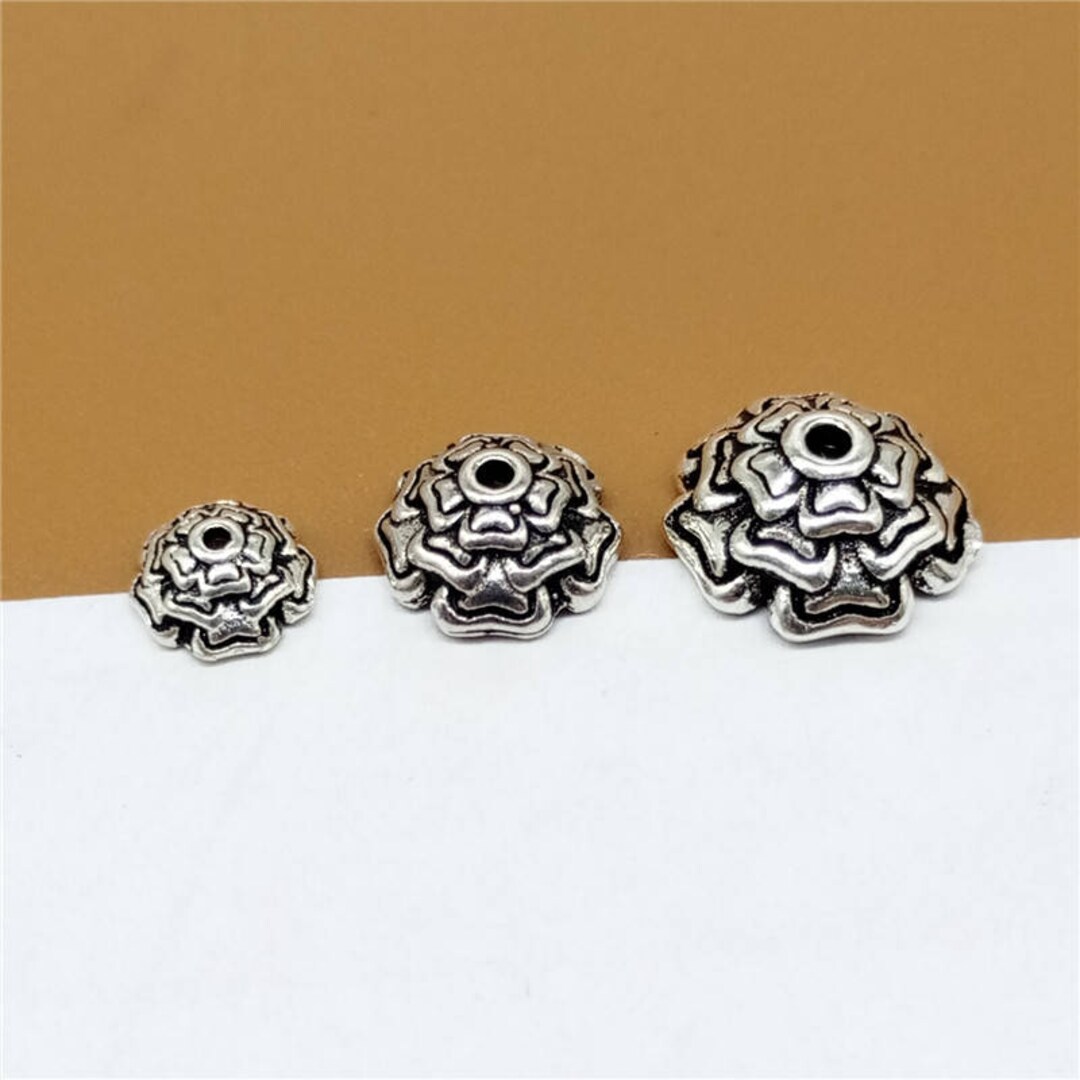 Sterling Silver Bead Caps, 925 Stering Silver Flower Bead Caps, Silver ...