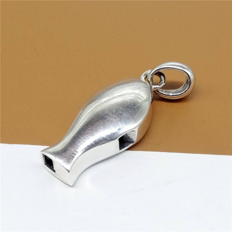 Sterling Silver Fish Whistle Pendant 3D, Fish Whistle Charm, 925 Silver ...