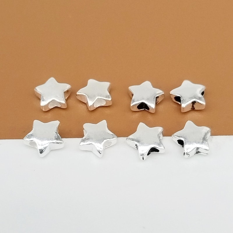 Silver Stars Small Beads - Etsy